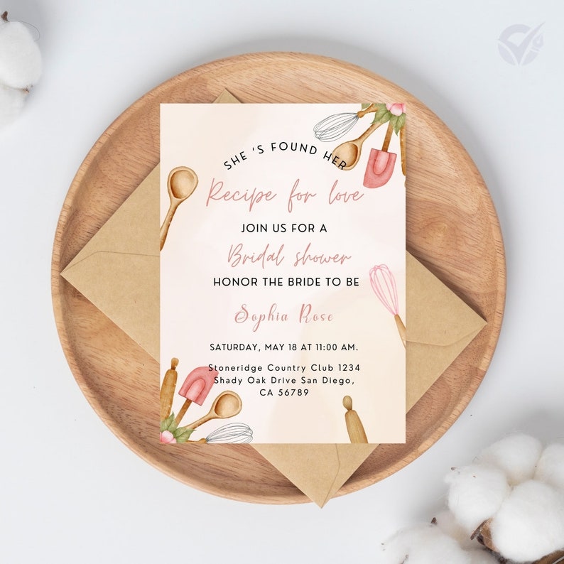 Kitchen Themed Bridal Shower Invitations Cooking Up Love Bridal Shower