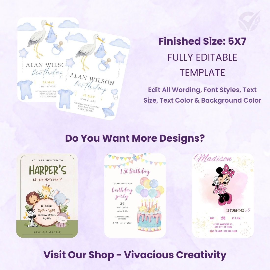 Baby's First Birthday Invitation Customizable Template for Your Little ...