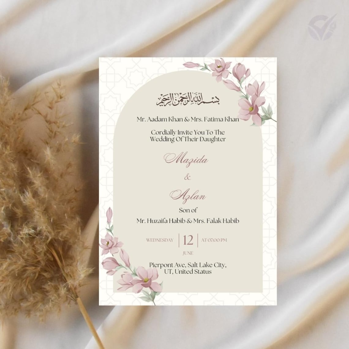 Muslim Wedding Invitation Cards Customizable Digital Templates - Etsy