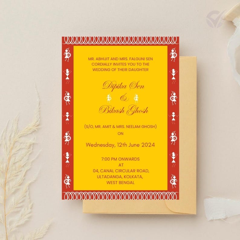 Editable Bengali Wedding Invitation Wedding Invites Card Bengali Hindu ...