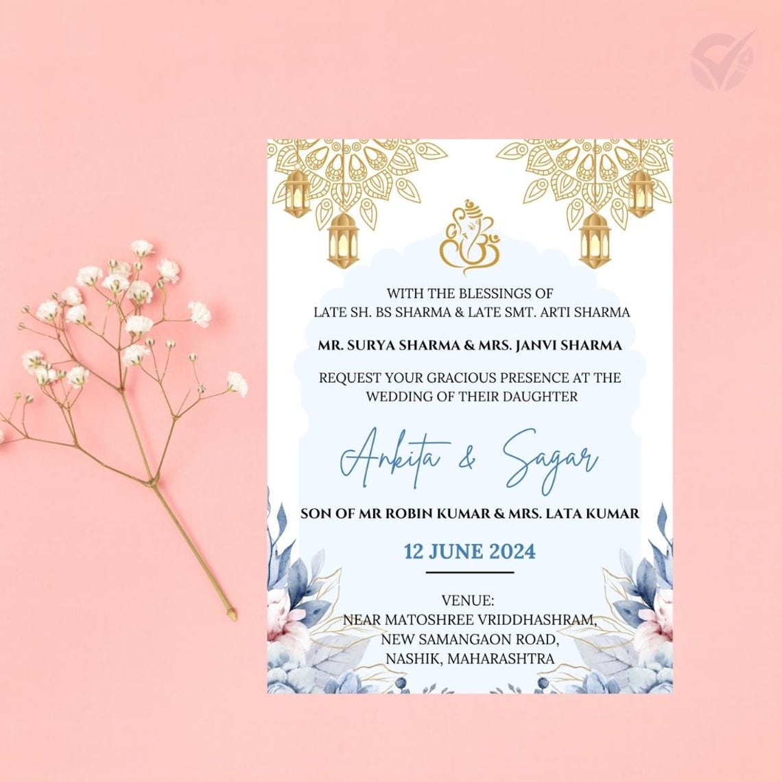 Editable Wedding Invitation Card in Marathi Customizable Canva ...