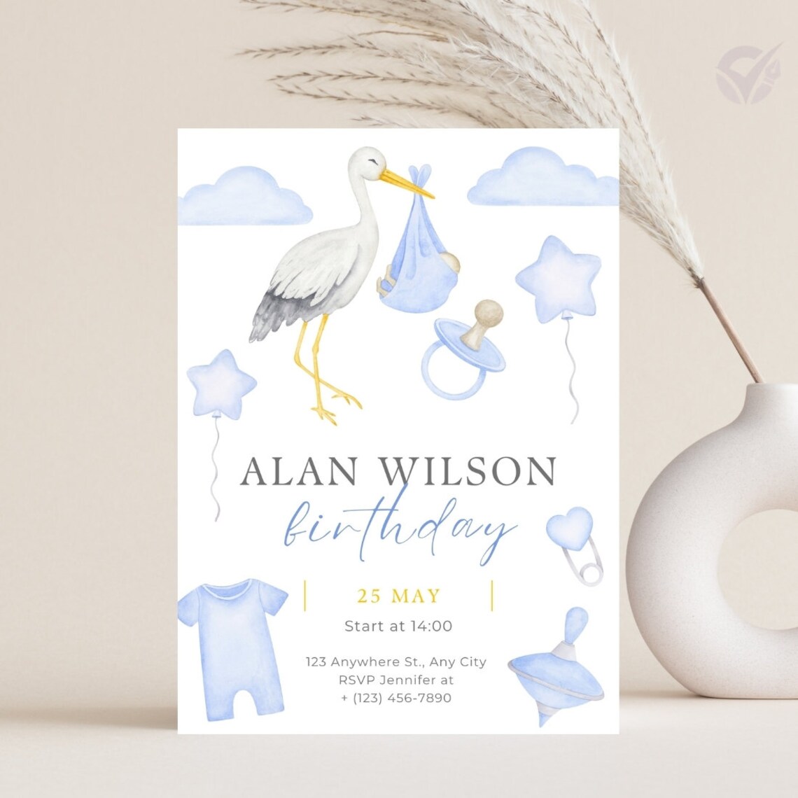 Baby's First Birthday Invitation Customizable Template for Your Little ...