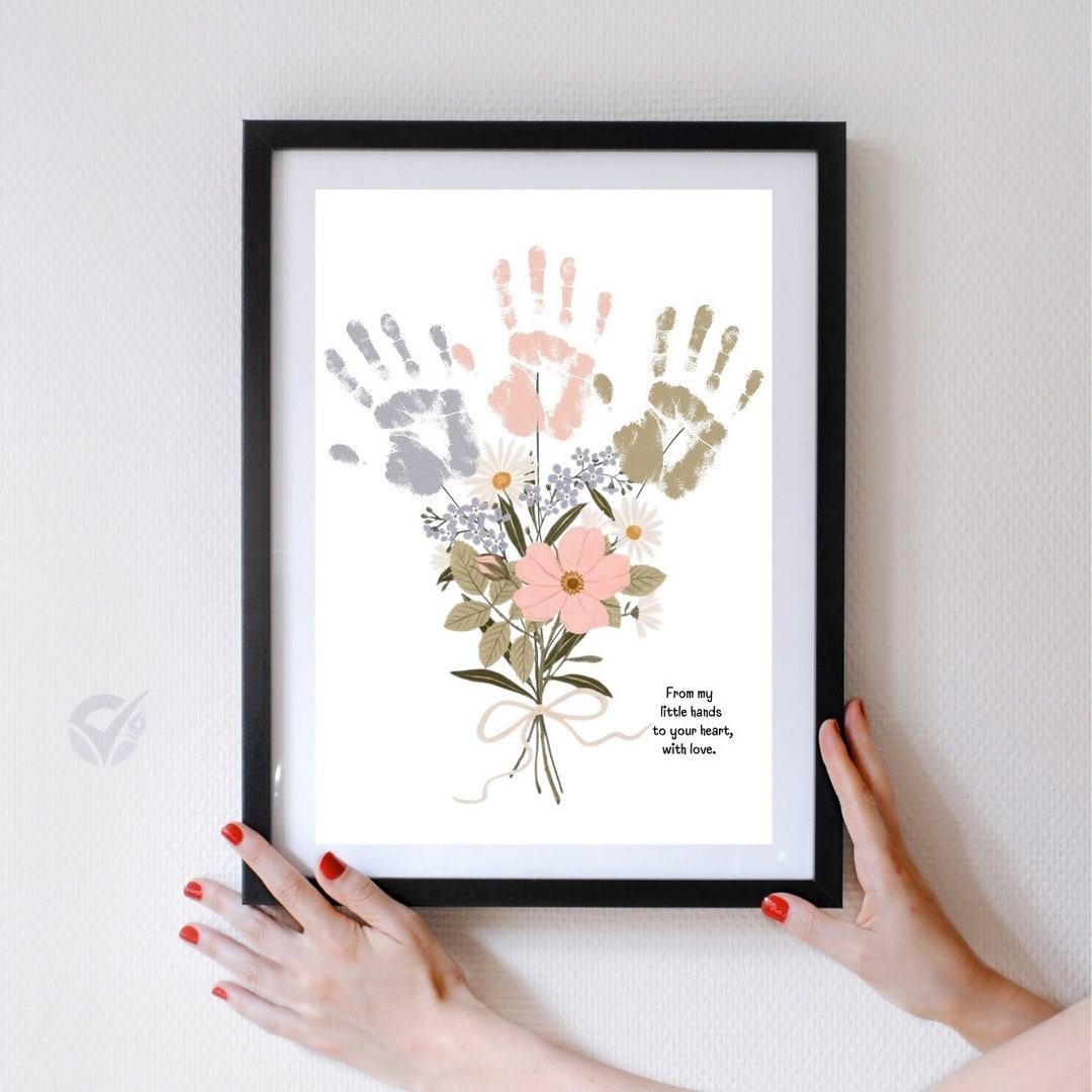 Handprint Flower Bouquet Art, Mother's Day Gift (digital Download) - Etsy