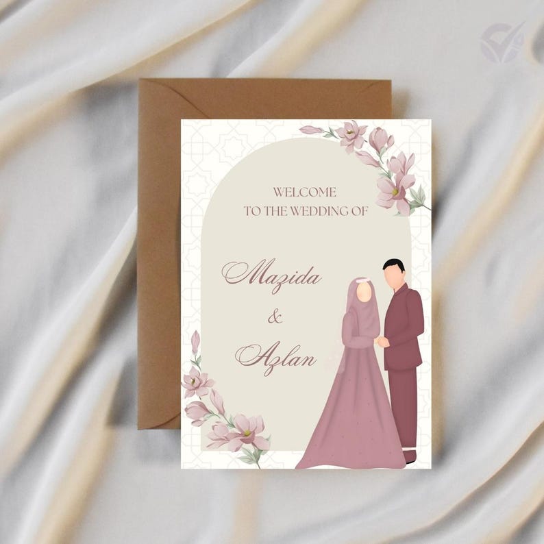 Editable Muslim Wedding Invitation Cards Customizable Digital Wedding ... Editable Muslim Wedding Invitation Cards Customizable Digital Wedding ...