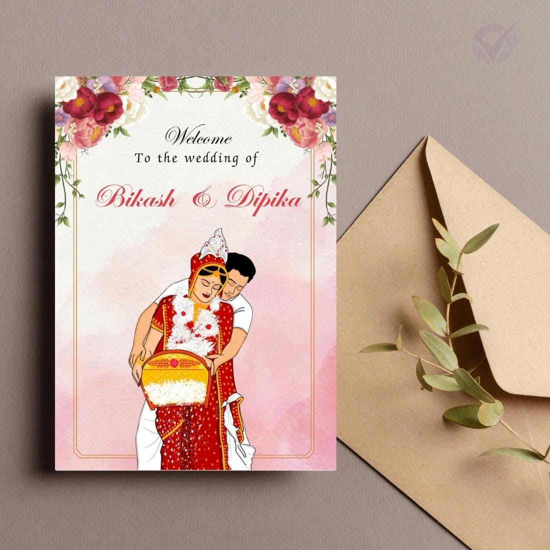 Bengali Wedding Invitation Card Buy Online Customizable Canva Design - Etsy