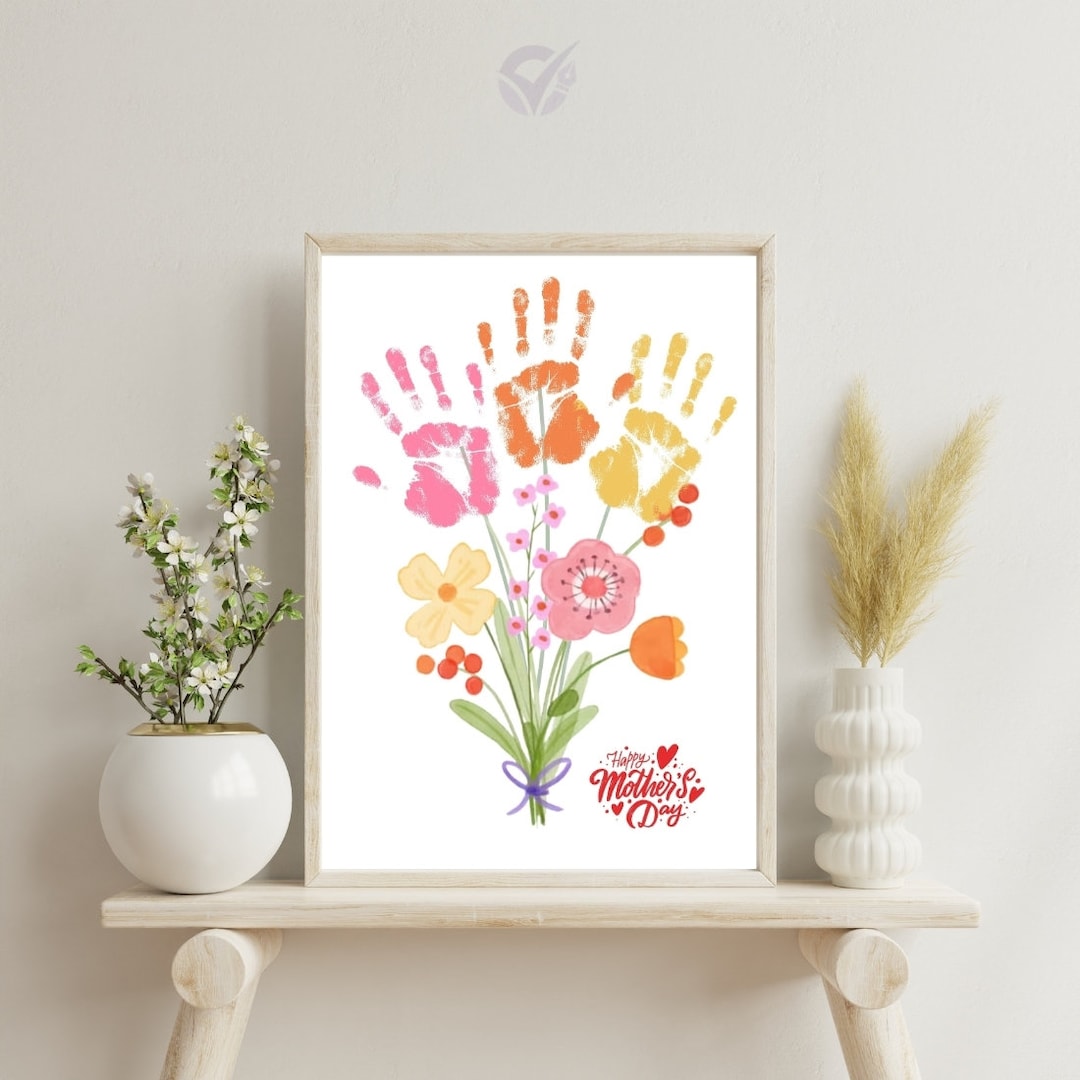 Handprint Flower Art: Mother's Day Keepsake Gift (digital Download) - Etsy