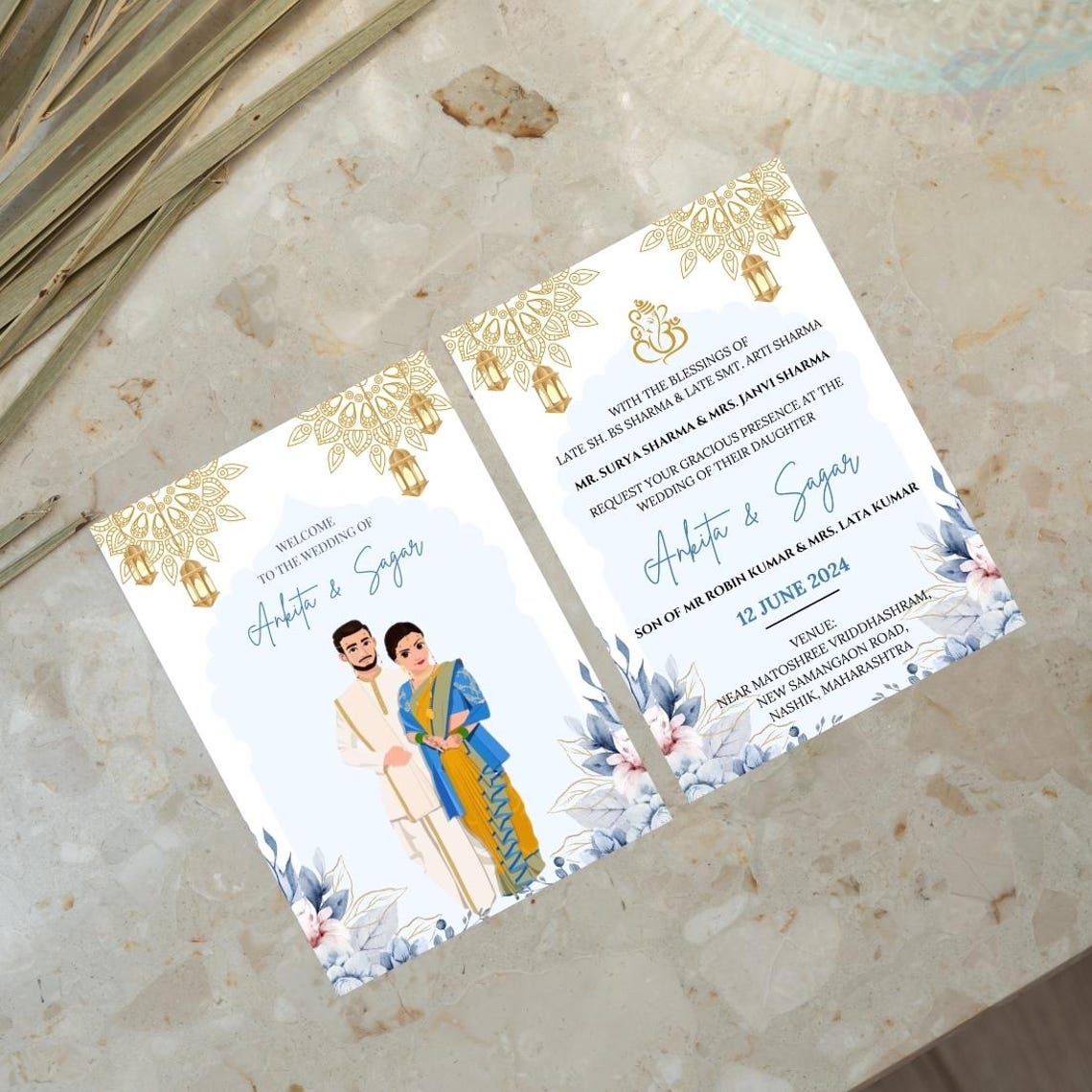 Editable Wedding Invitation Card in Marathi Customizable Canva ...