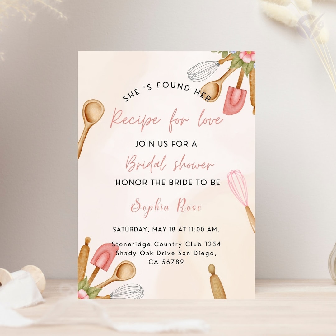 Kitchen Themed Bridal Shower Invitations Cooking up Love - Etsy