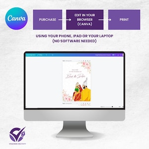 Editable Bengali Wedding Invitation Template: Customizable Canva Design ...