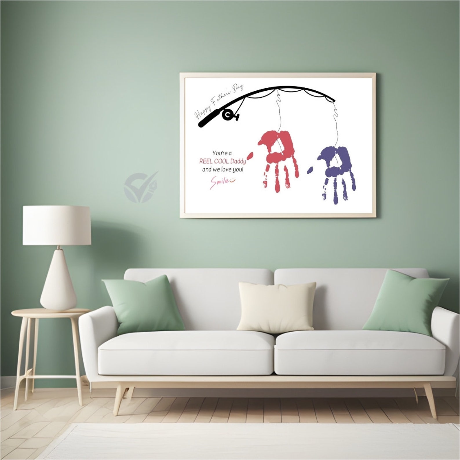 Fathers Day Handprint Art Personalized Creations for Dad Baby Handprint ...