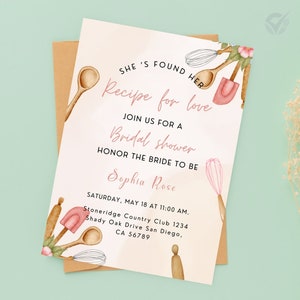 Kitchen Themed Bridal Shower Invitations Cooking up Love Bridal Shower ...