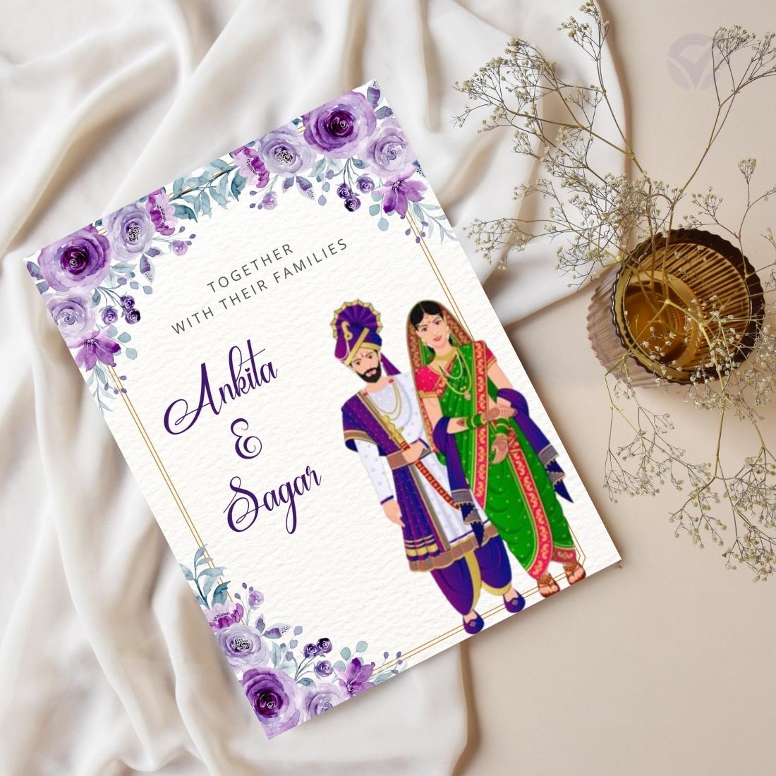 Marathi Invitation Card for Wedding Customizable Canva Marathi Wedding ...