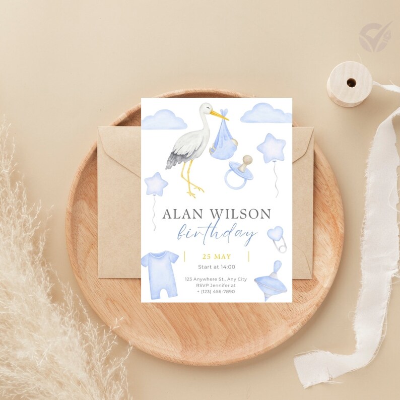 Baby's First Birthday Invitation Customizable Template for Your Little ...