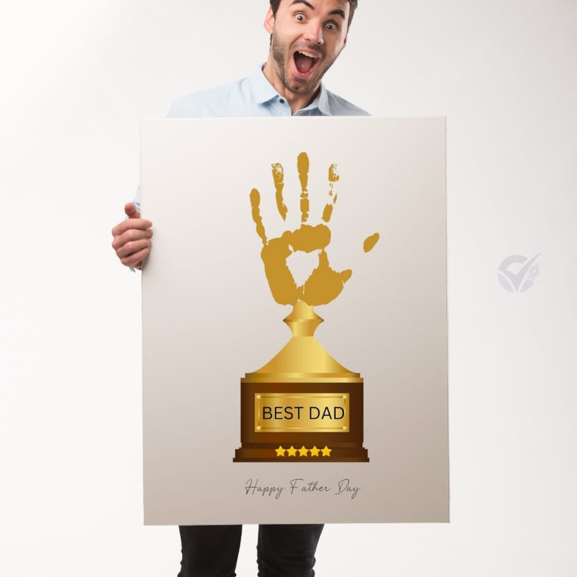 Best Fathers Day Handprint Trophy Gifts Heartfelt Creations for Dad ...