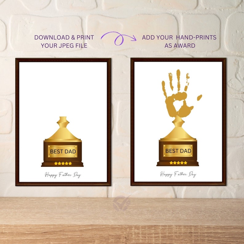 Best Fathers Day Handprint Trophy Gifts Heartfelt Creations for Dad ...