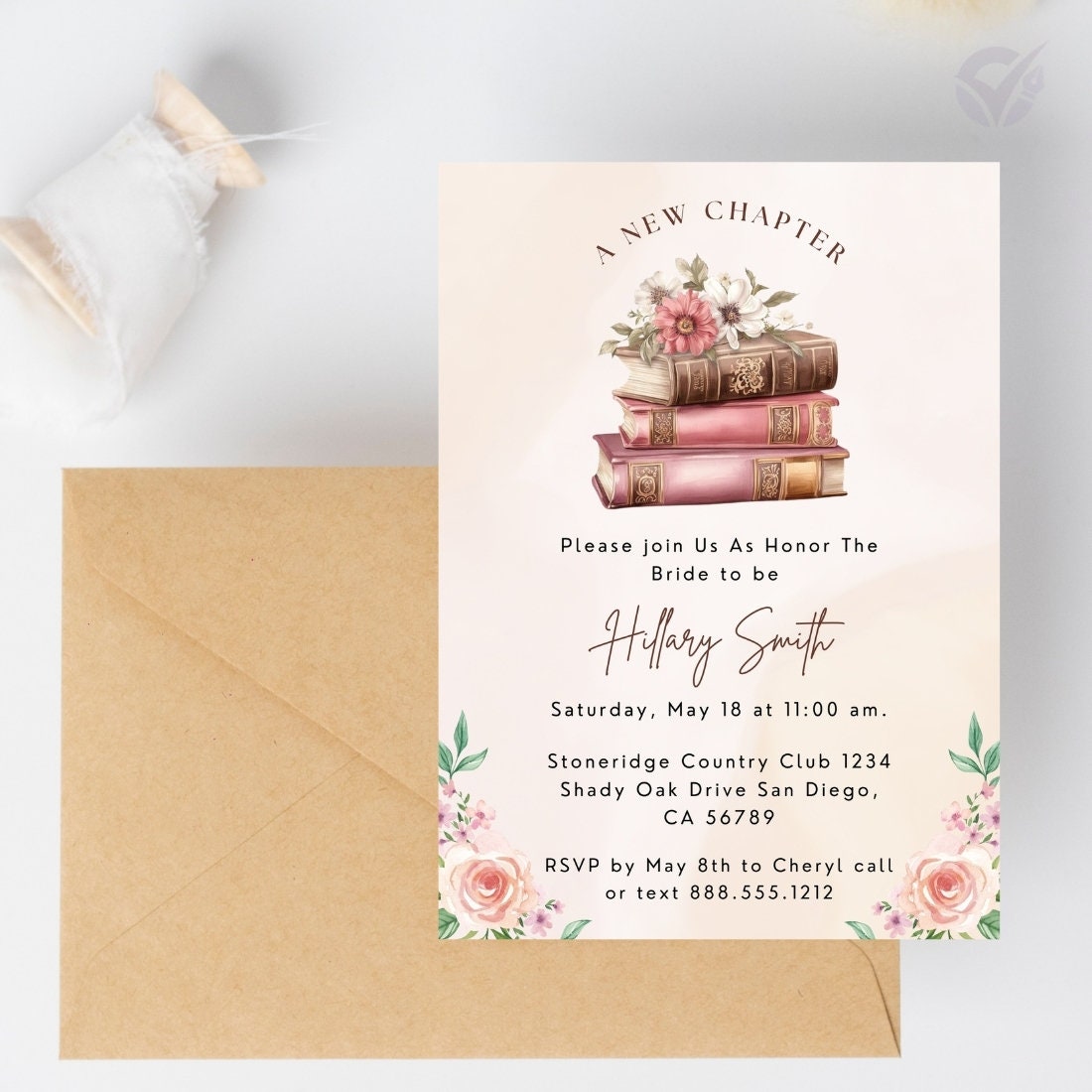 Book Themed Bridal Shower Invitations Celebrate Love With Literary ...