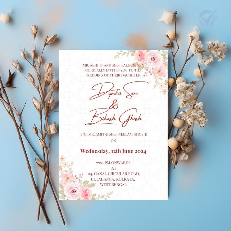 Editable Bengali Wedding Invitation Template: Customizable Canva Design ...