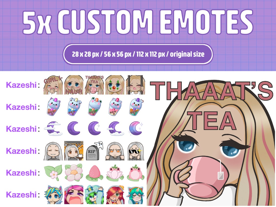 Custom Twitch Stream Emotes and Sub Bit Badges / Cute Chibi Emotes ...
