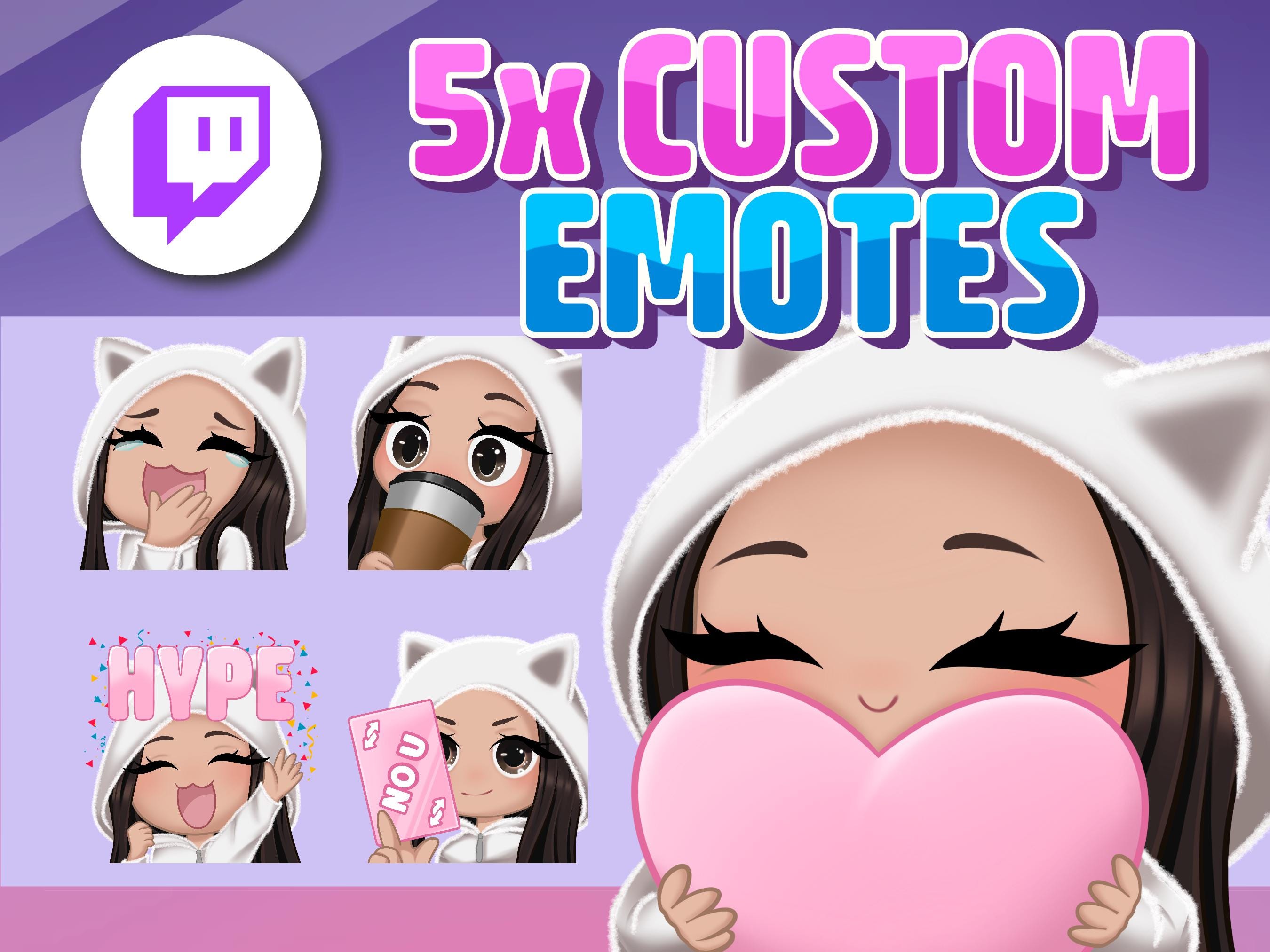 Custom Twitch Stream Emotes and Sub Bit Badges / Cute Chibi Emotes ...