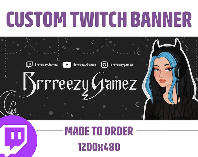 Custom Twitch Banner for Stream Made to Order Stream Header for ...