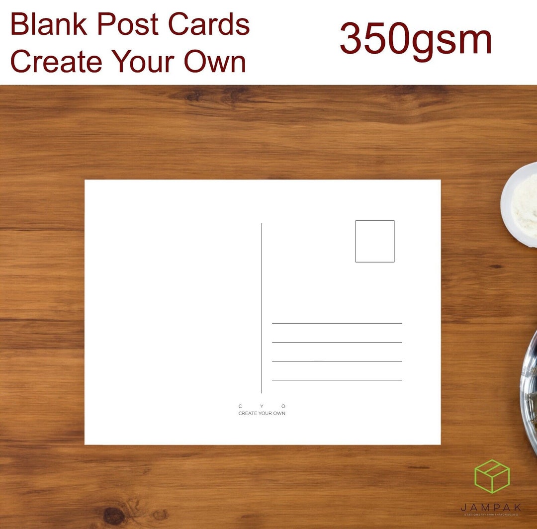 Plain White Blank Postcards. Create Your Own Holiday Postcard A6 350gsm ...