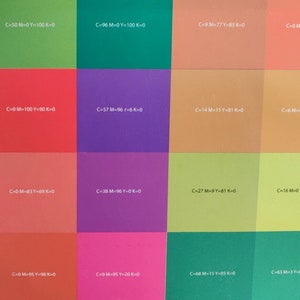Large CMYK Colour Code Chart Poster Print Wall Art. 90x64cm Unframed ...