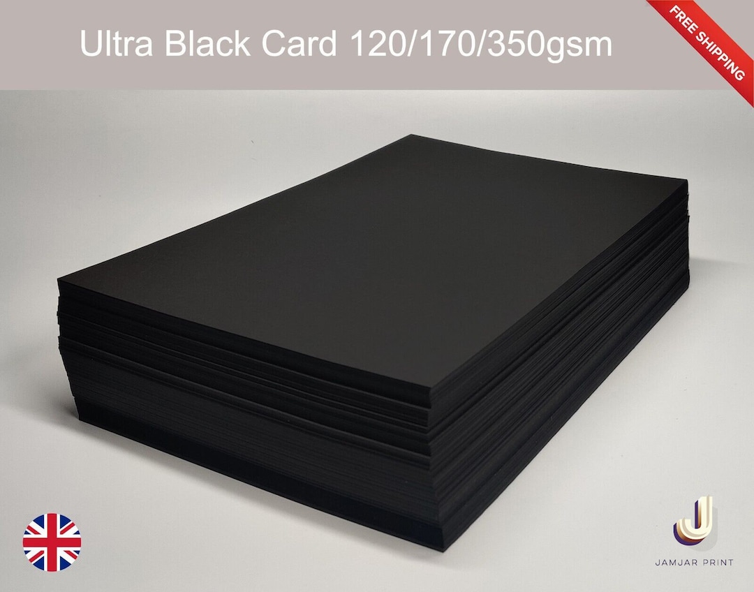 A3 Ultra Black Cardstock: 120gsm/170gsm/350gsm Matte Card - Etsy UK