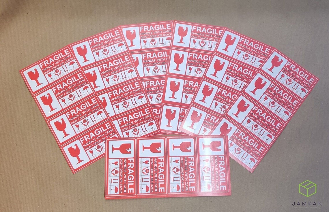 Fragile Stickers Handle With Care Labels Sheets 50 X 95 Mm Self ...