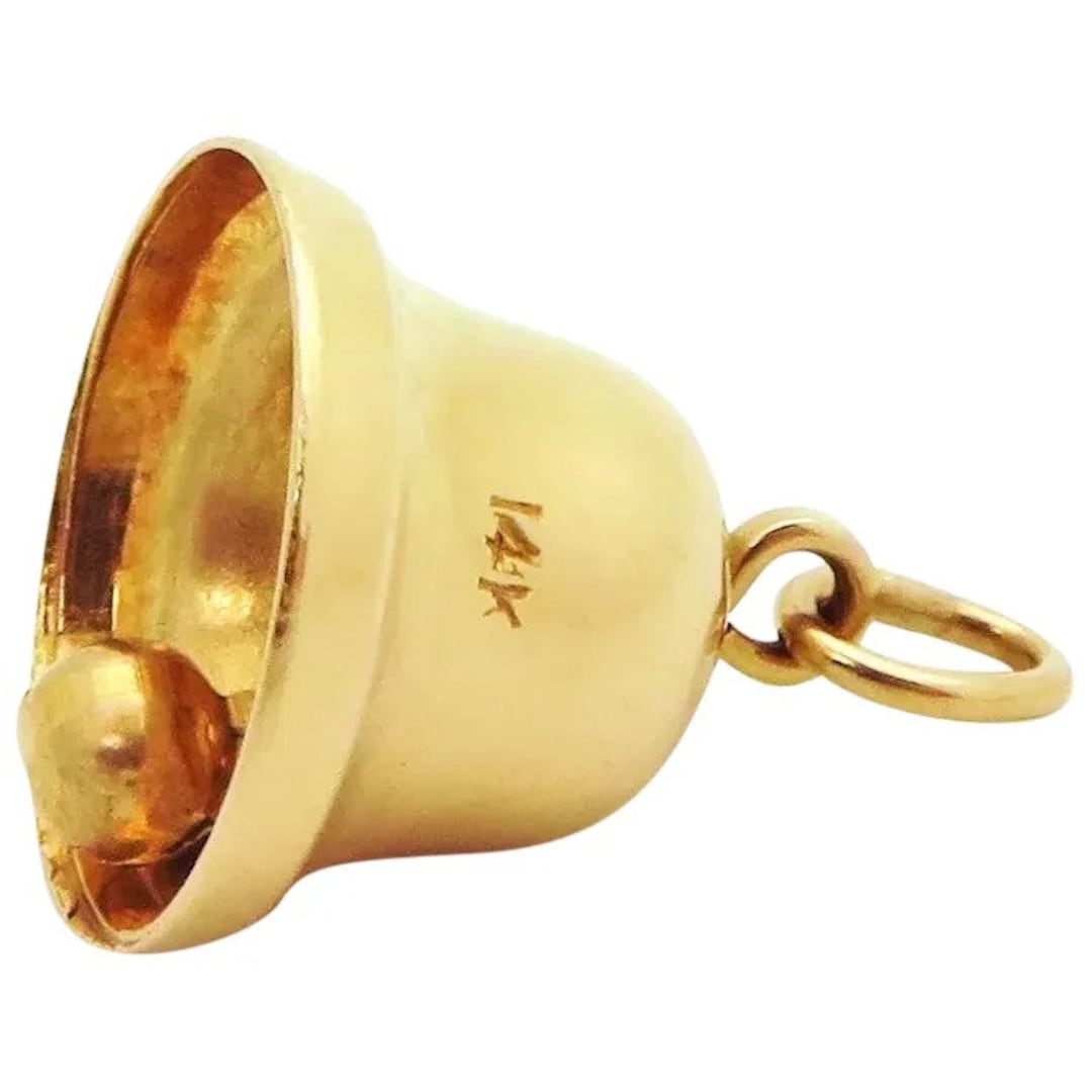 Vintage 14K Gold 3D Jingle Bell With Movable Clapper Charm - Etsy