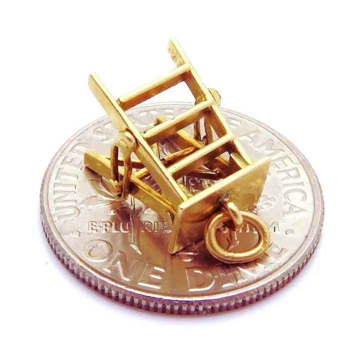 Vintage 14K Gold 3D Movable Folding Step Ladder Charm - Etsy