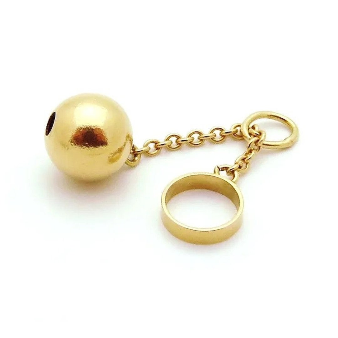 Vintage 14K Gold 3D Ball and Chain With Shackle Charm - Etsy