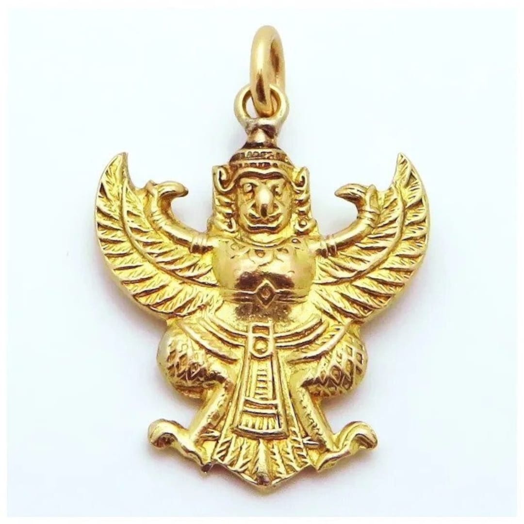 Vintage 10K Gold 3D thai Garuda Emblem of Thailand Charm Pendant - Etsy