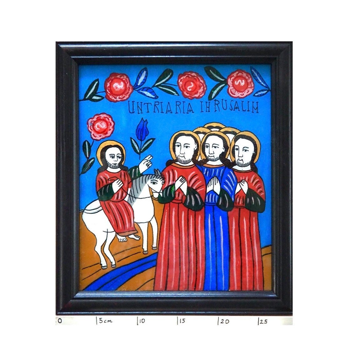 Christ’s Entry Into Jerusalem (palm Sunday): Reverse Painted Glass Icon ...