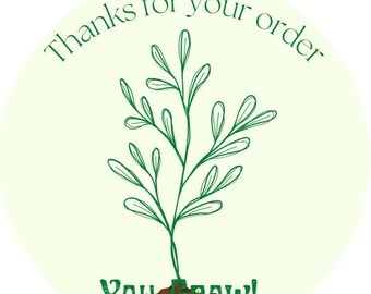 Thanks a Bunch Springy Thank You Sticker Floral Flowers Shop Small 2in ...