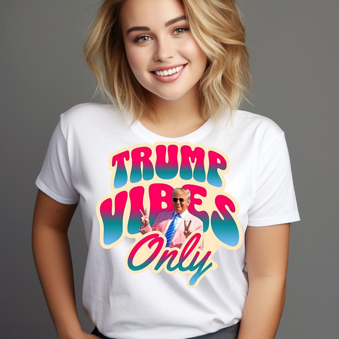 Trump Vibes Only Retro Digital Artwork | Fun Political Aesthetic Print ...