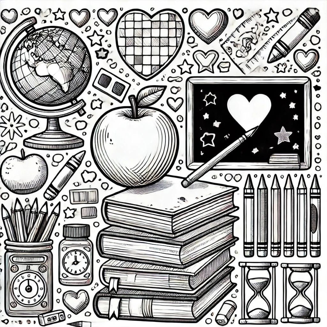 Teacher Appreciation Coloring Page | Fun School Elements for Kids ...
