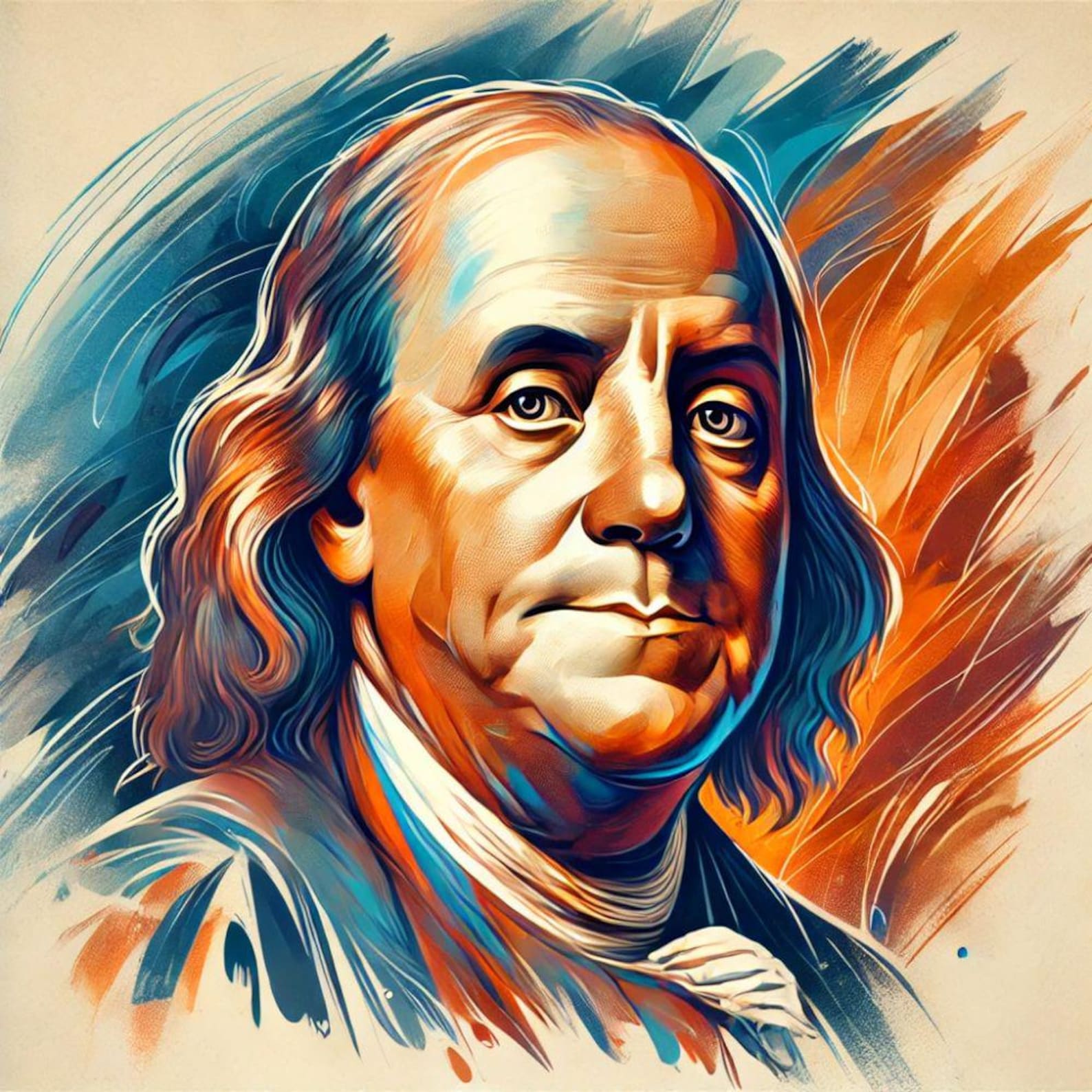 Benjamin Franklin Watercolor Portrait | Digital Download PNG, PDF, JPEG ...