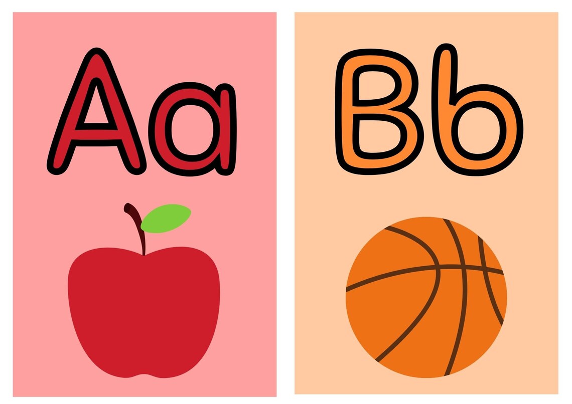 Alphabet Flash Cards for Kindergarten - Educational ABC Flashcards for ...