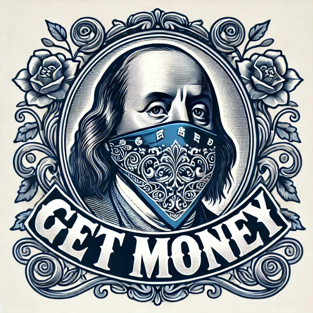 Get Money Benjamin Franklin Art | Blue Hustle Print | Digital Download ...