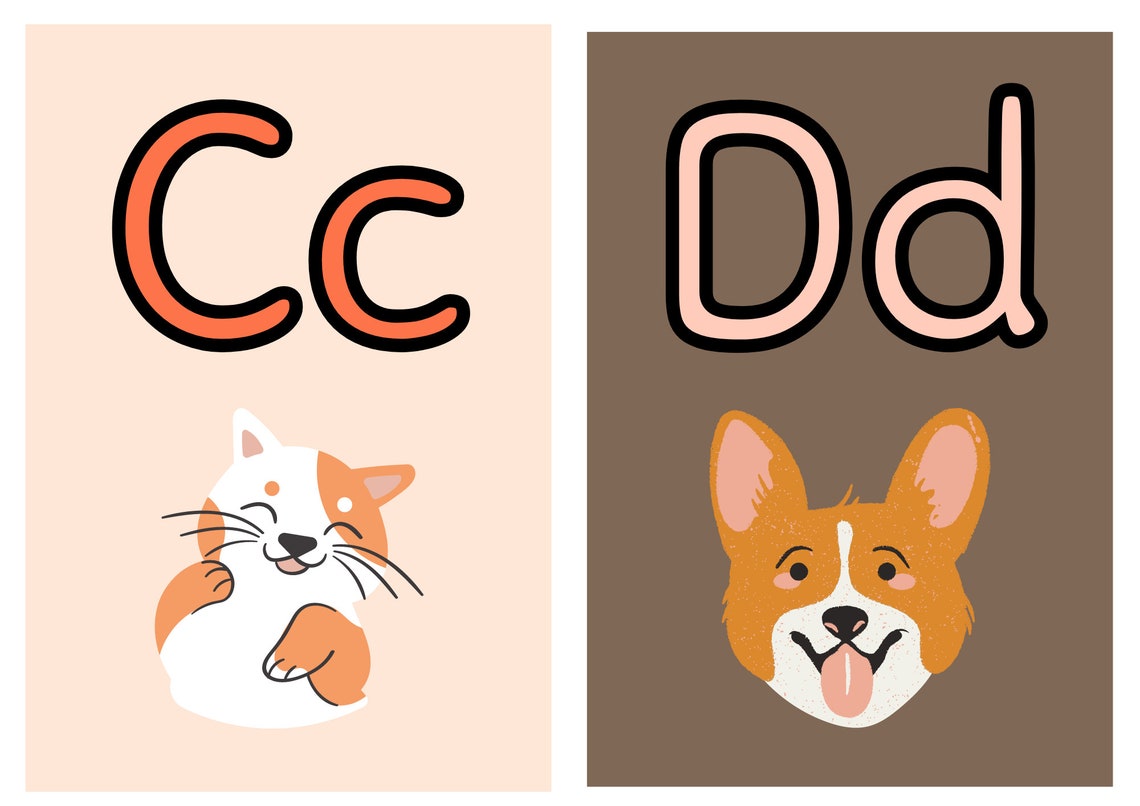 Alphabet Flash Cards for Kindergarten - Educational ABC Flashcards for ...