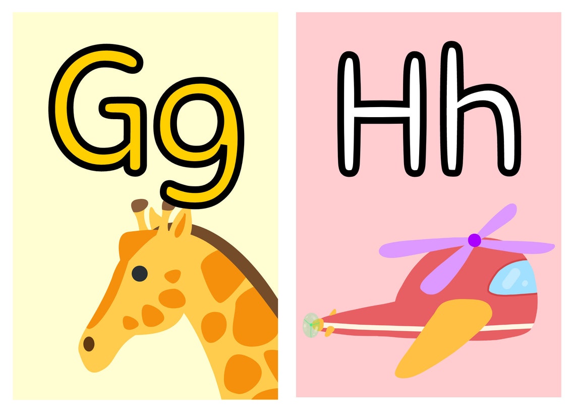 Alphabet Flash Cards for Kindergarten - Educational ABC Flashcards for ...