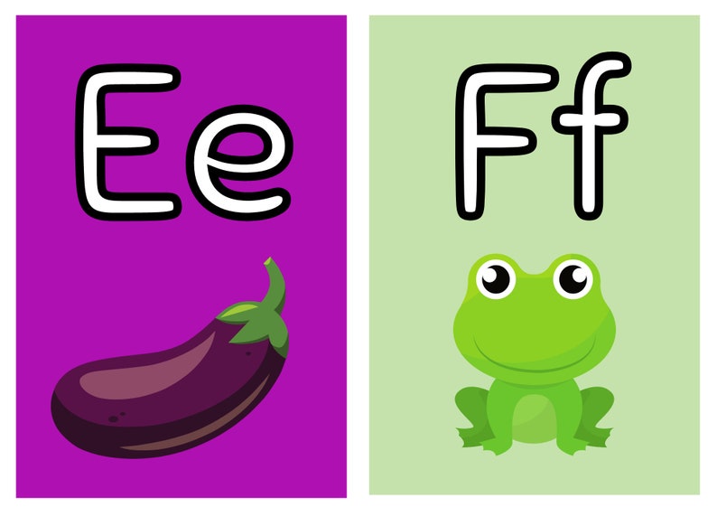 Alphabet Flash Cards for Kindergarten - Educational ABC Flashcards for ...