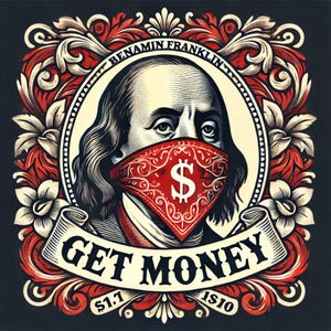 Benjamin Franklin Get Money Digital Art | Hustle Wall Art | Digital ...