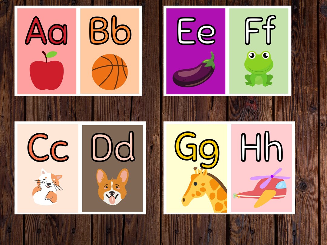 Alphabet Flash Cards for Kindergarten - Educational ABC Flashcards for ...