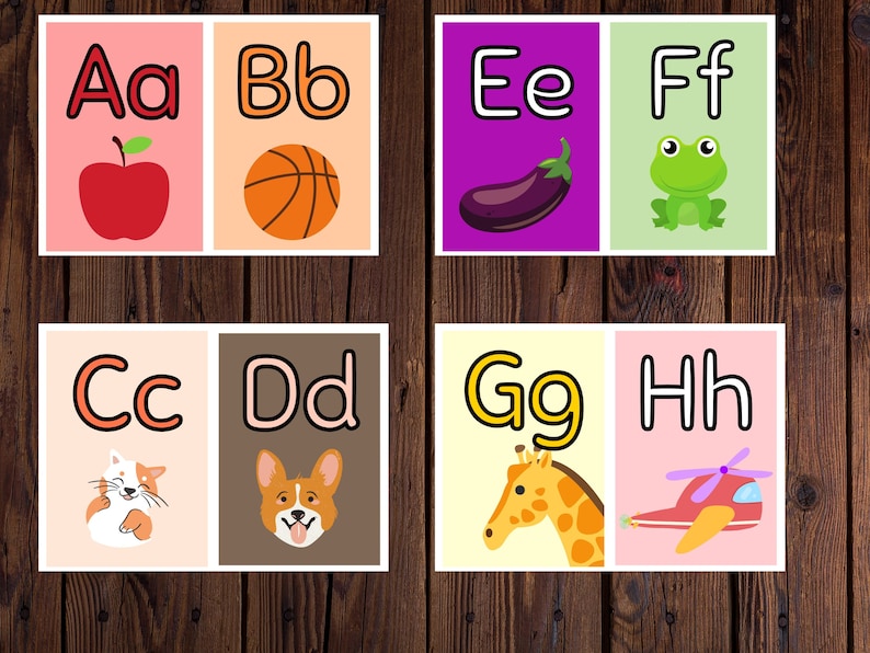 Alphabet Flash Cards for Kindergarten - Educational ABC Flashcards for ...