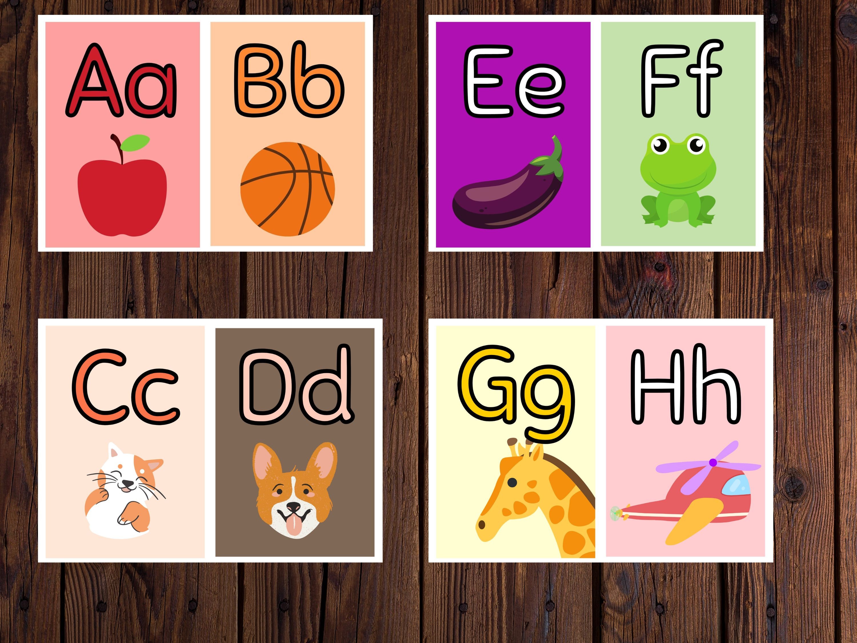 Alphabet Flash Cards for Kindergarten - Educational ABC Flashcards for ...