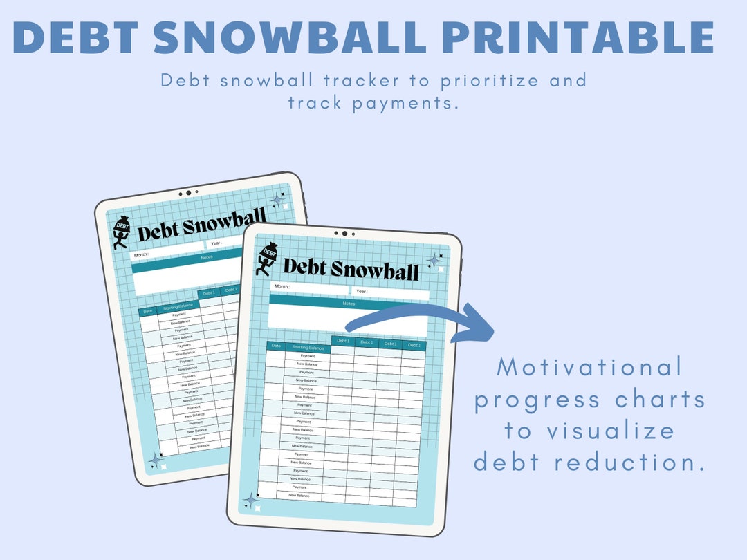 Debt Snowball Printable PDF - Financial Planning and Budgeting Tool - Etsy