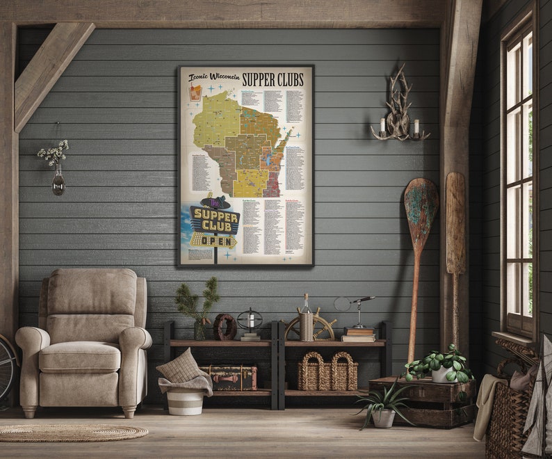 Wisconsin Supper Club Fine Art Print Poster 2023 - Iconic Wisconsin - Etsy