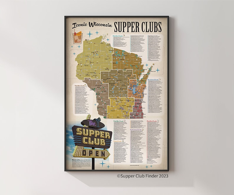Wisconsin Supper Club Fine Art Print Poster 2023 - Iconic Wisconsin - Etsy