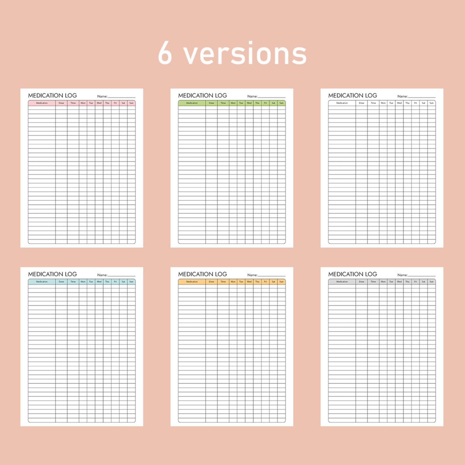 Daily Medication Log Printable Medication Tracker Printable ...